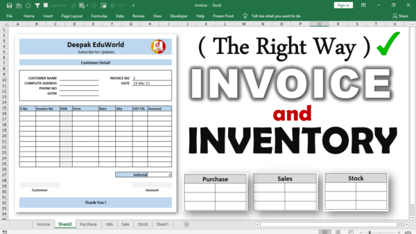 Invoice And Inventory Management in Excel - Free Download